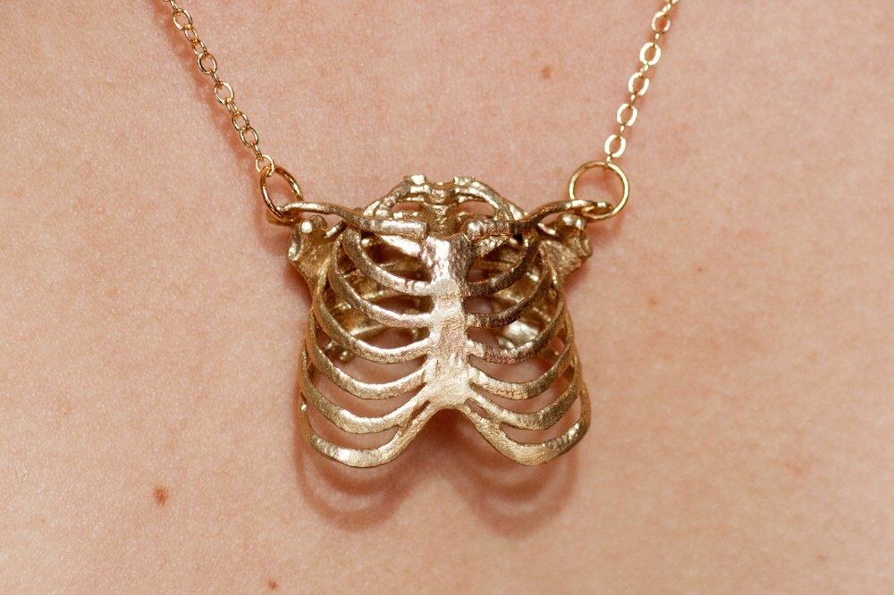 Bone Jewelry Human Rib Cage Necklace Ribcage Pendant Human - Etsy