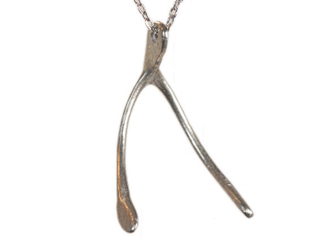 Wishbone Necklace Furcula Bone Pendant Wishbone Jewelry Bronze Wish ...