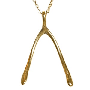 Wishbone Necklace Furcula Bone Pendant Wishbone Jewelry Bronze Wish ...