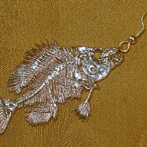 Bluegill Fish Skeleton Earrings | Bluegill Earrings | Fish Earrings ...