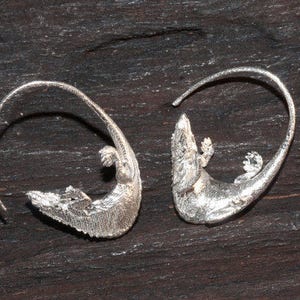 Pair Lizard Earring Animal Jewelry Bronze Silver Nature Pair of ...