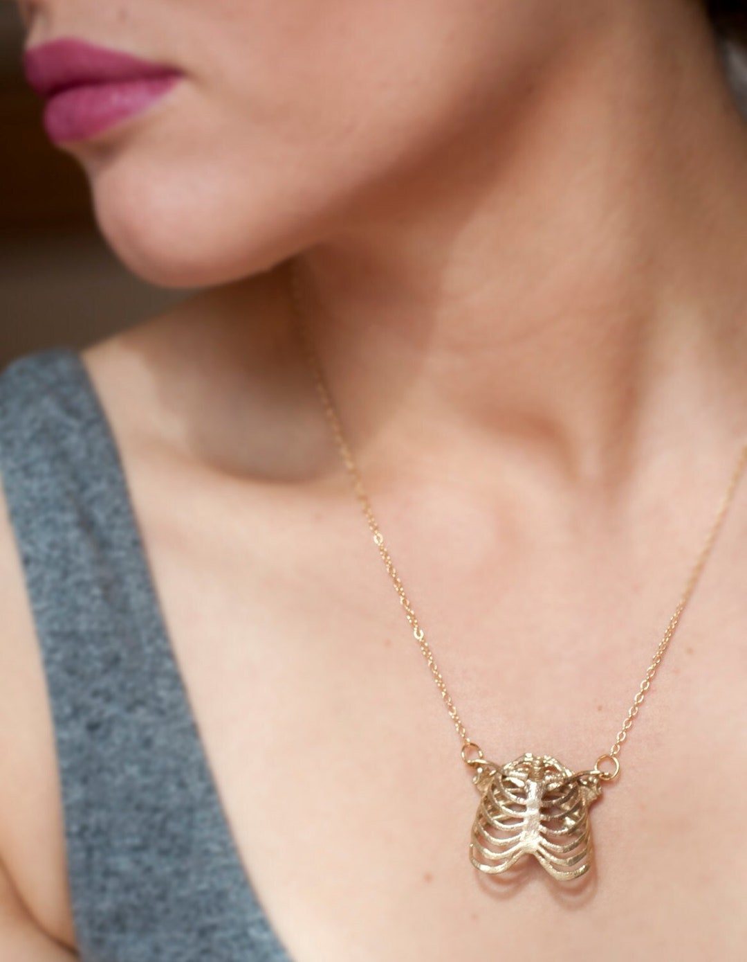 Bone Jewelry * Human Rib Cage Necklace * Ribcage Pendant Human Ribcage ...