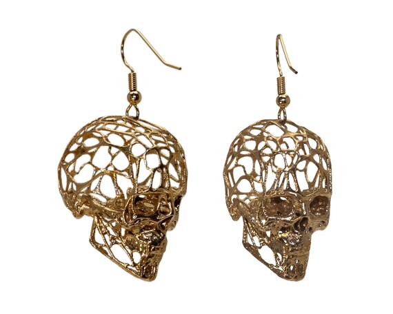 Pair Human Skull Wireframe Design Jewelry 3D Printed Skull | Etsy