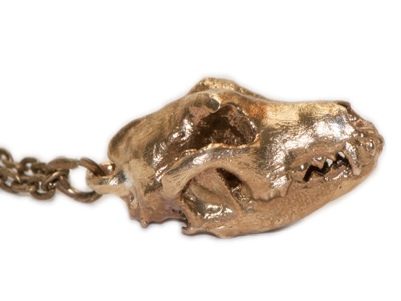 Dog Necklace Bronze Silver Dog Skull Dog Jewelry - Etsy