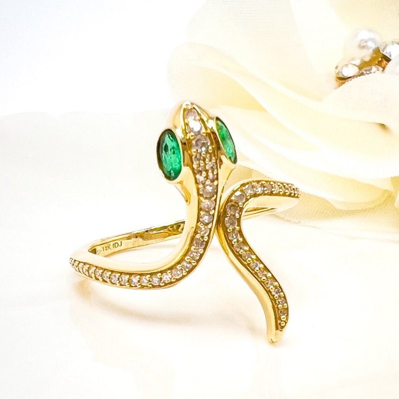 Emerald Snake Ring - Etsy