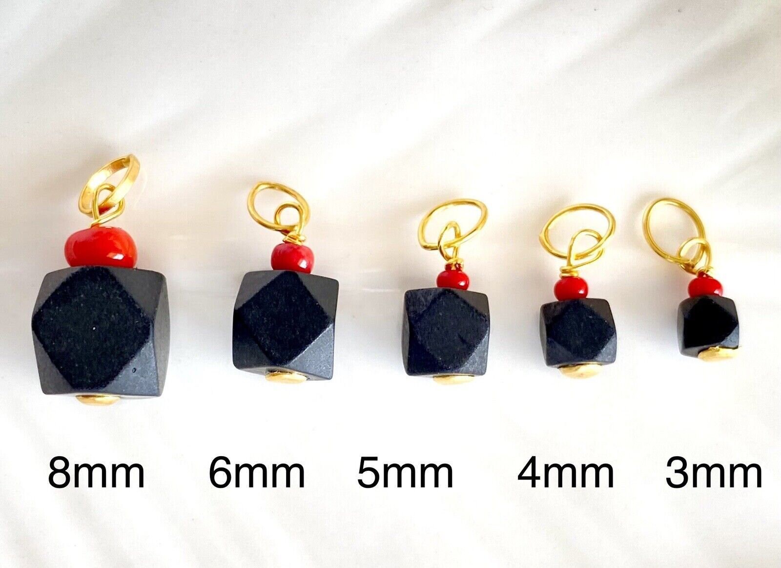 Genuine 5mm Azabache jet & Solid 10K Yellow Gold Protection - Etsy