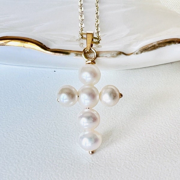 Pearl Cross Pendant - Etsy