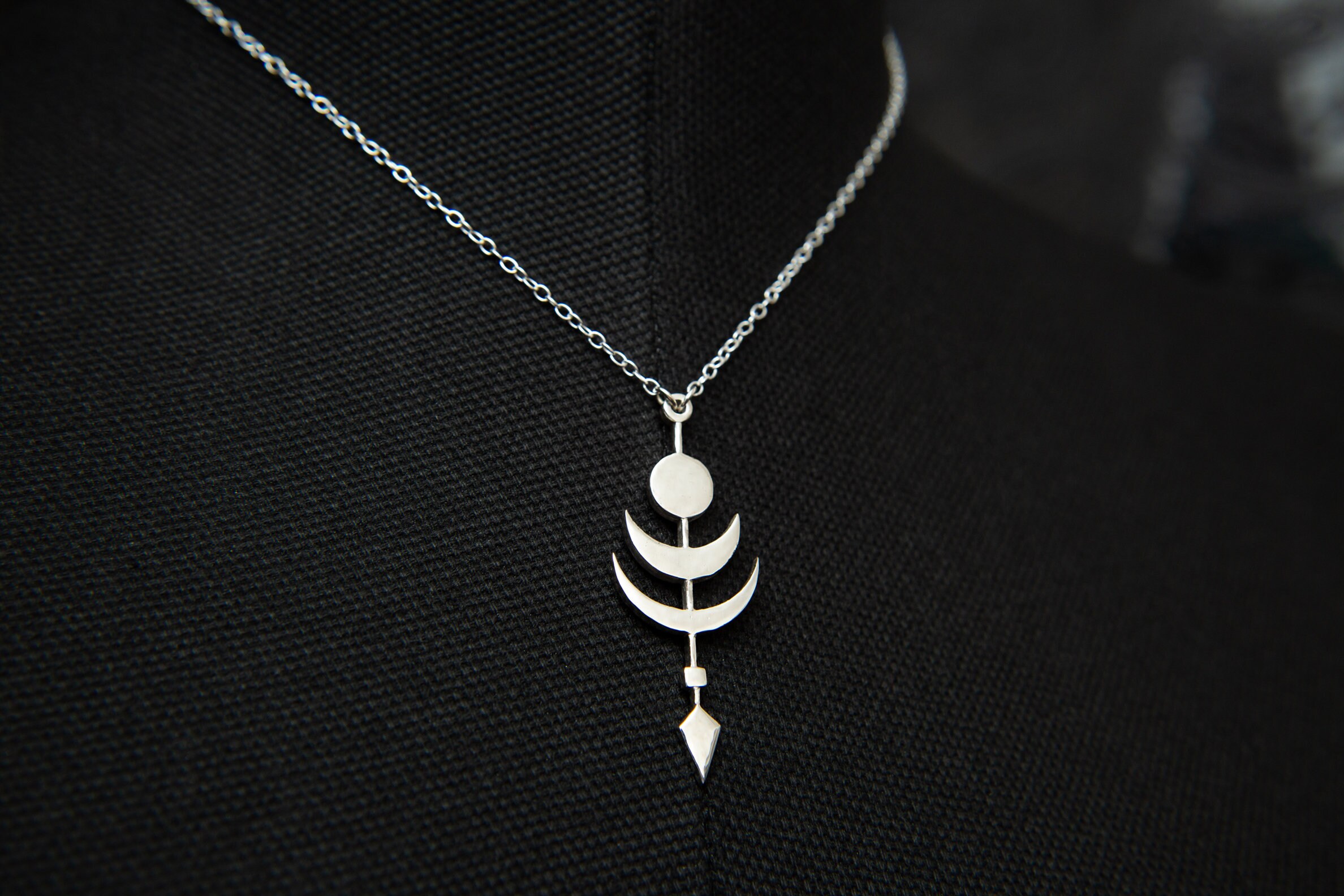Cosmic Twilight, Silver Moon, Sun and Arrow Pendant With Chain. 925 ...