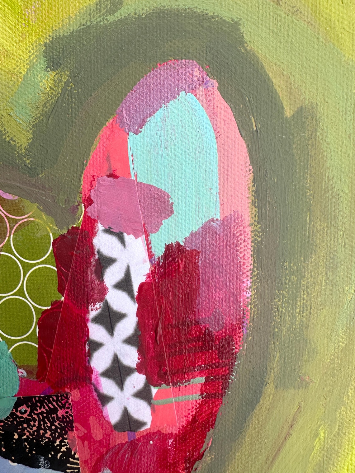 8x10" Original Heart Art, Love Replay, Painting, Abstract Heart, Mixed ...