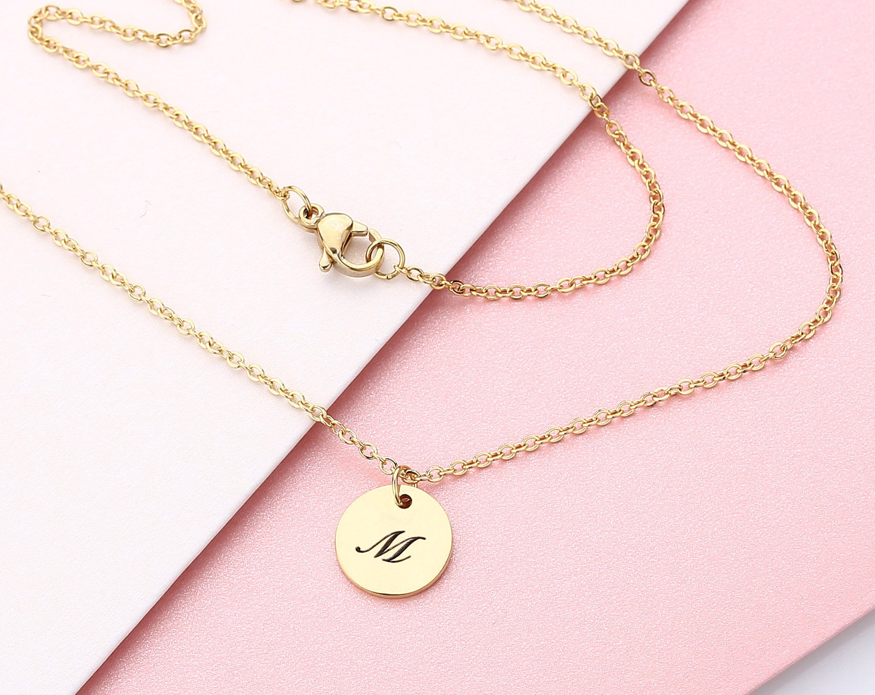 Tiny Initial Disc Necklace Personalized Gifts for Mothers | Etsy