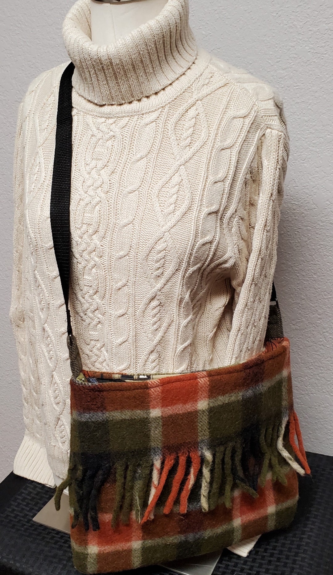 Upcycled Wool Blanket Cossbody Bag - Large - Etsy