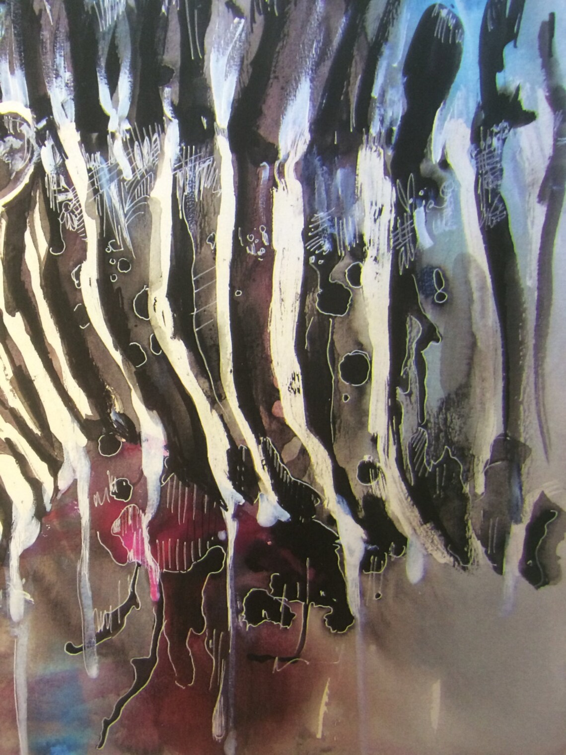 Drippy Zebra Print 11x14 of Original Watercolor - Etsy