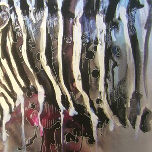 Drippy Zebra Print 11x14 of Original Watercolor Painting, Ink Drawing ...