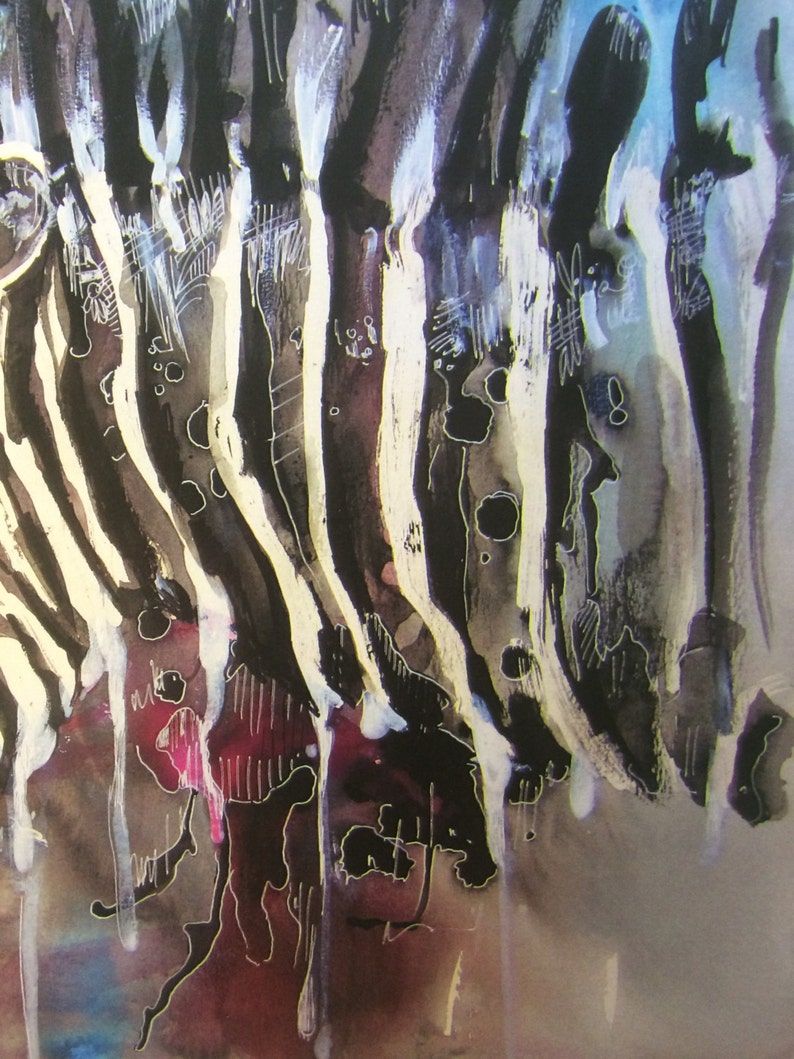 Drippy Zebra Print 11x14 of Original Watercolor - Etsy