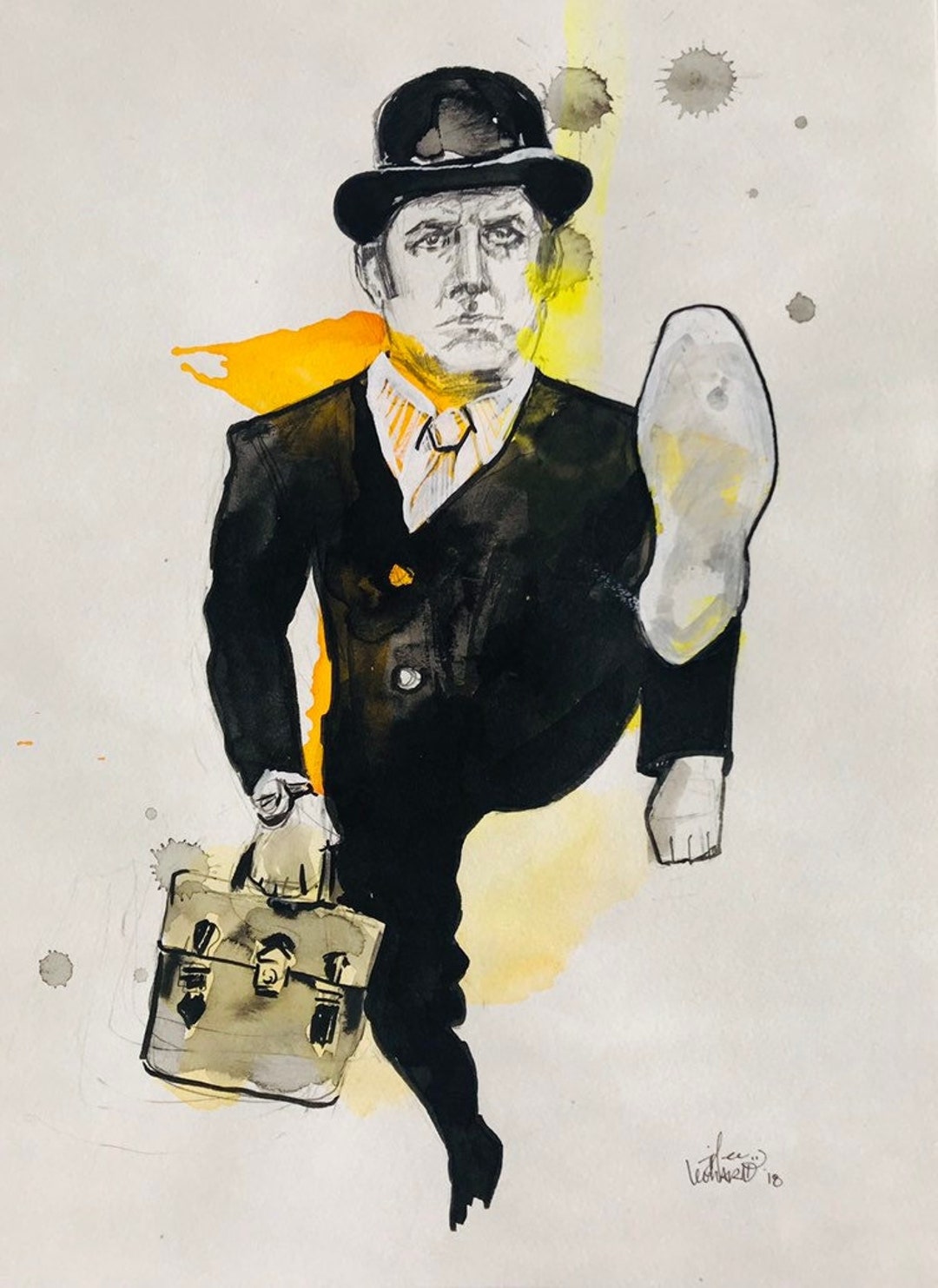 Silly Walks 11x15 Original Ink Drawing Painting of John Cleese - Etsy