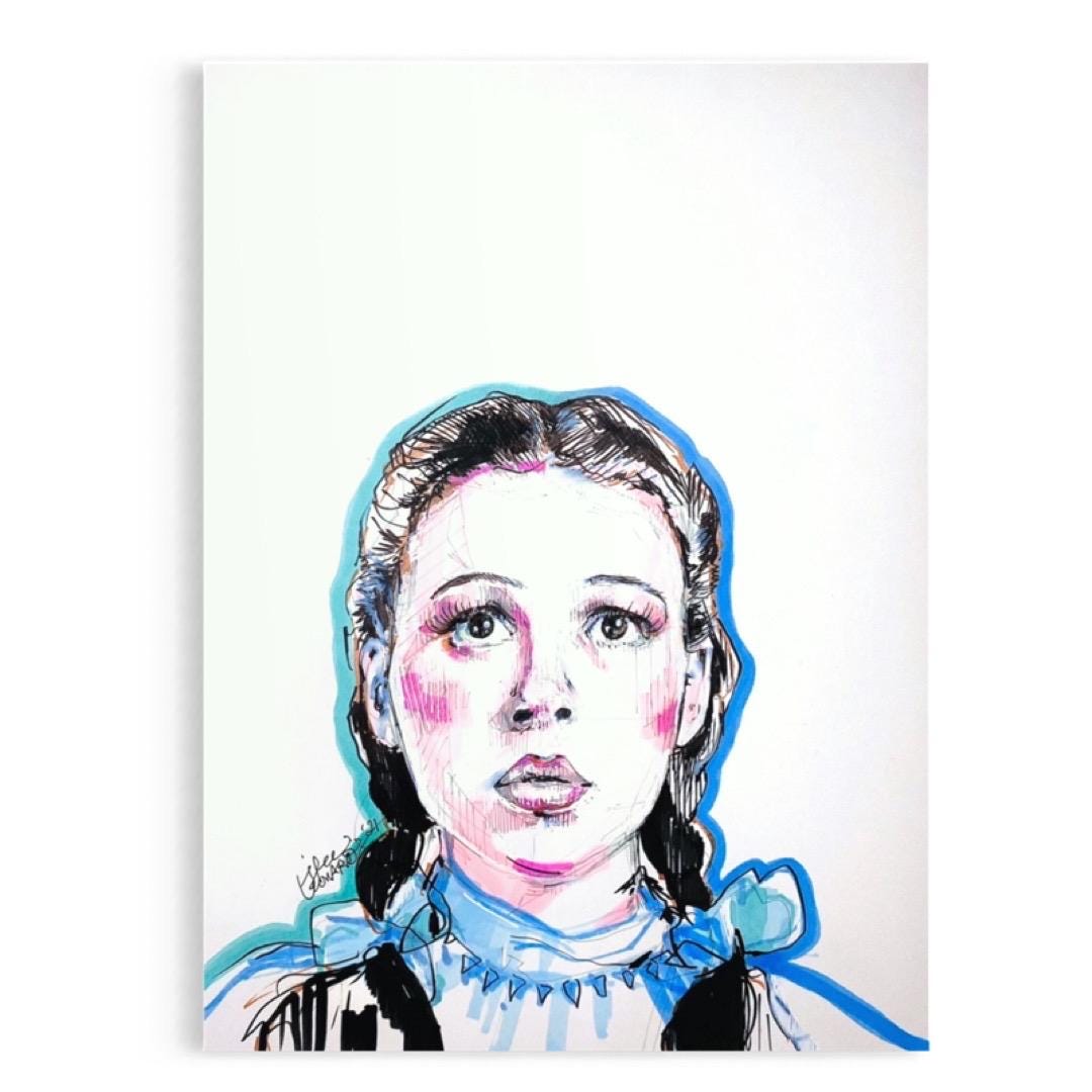 Dorothy Art Illustration: Wizard of Oz Ink Drawing (9x12) - Etsy