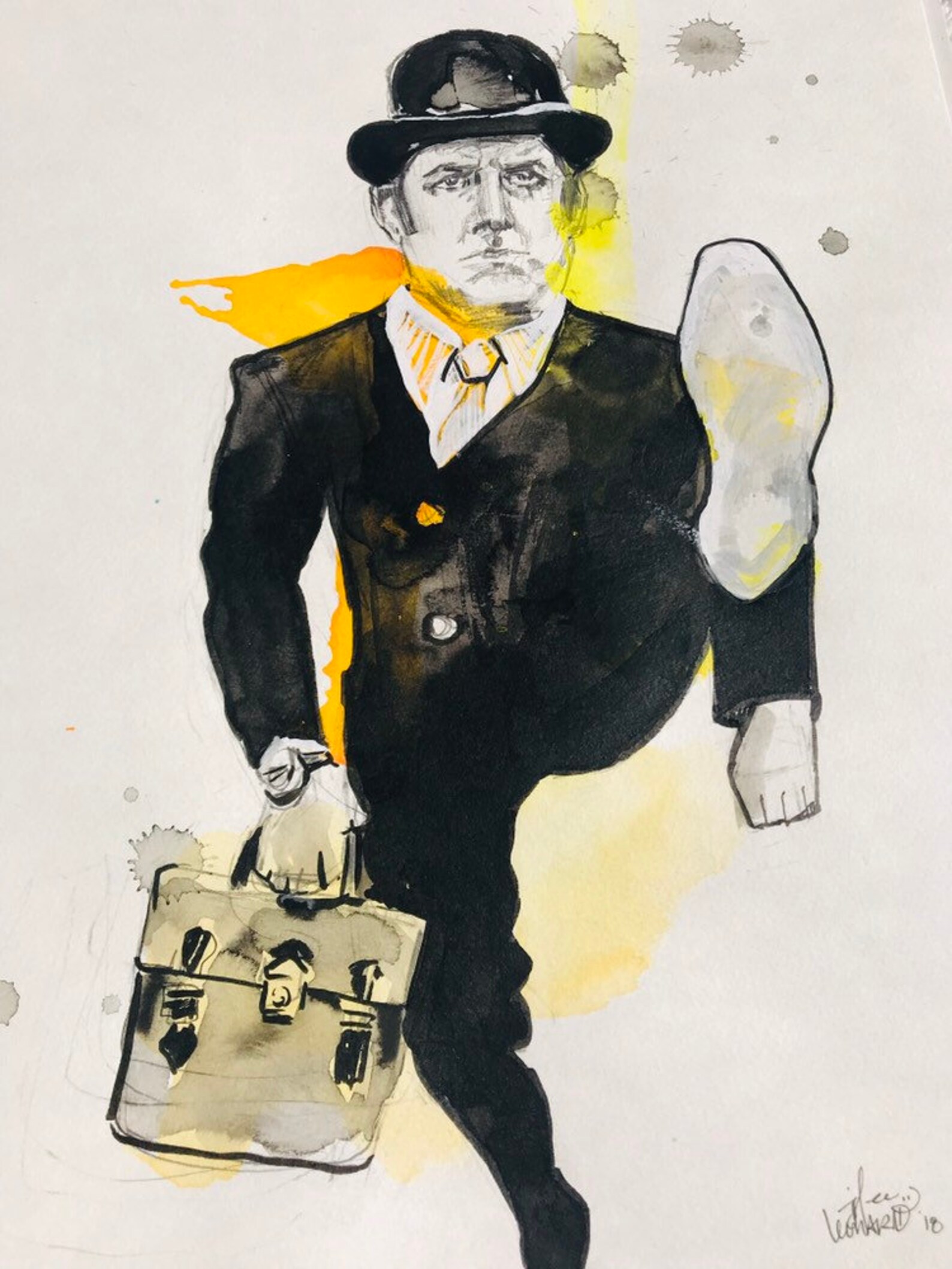 Silly Walks 11x15 Original Ink Drawing Painting of John Cleese - Etsy