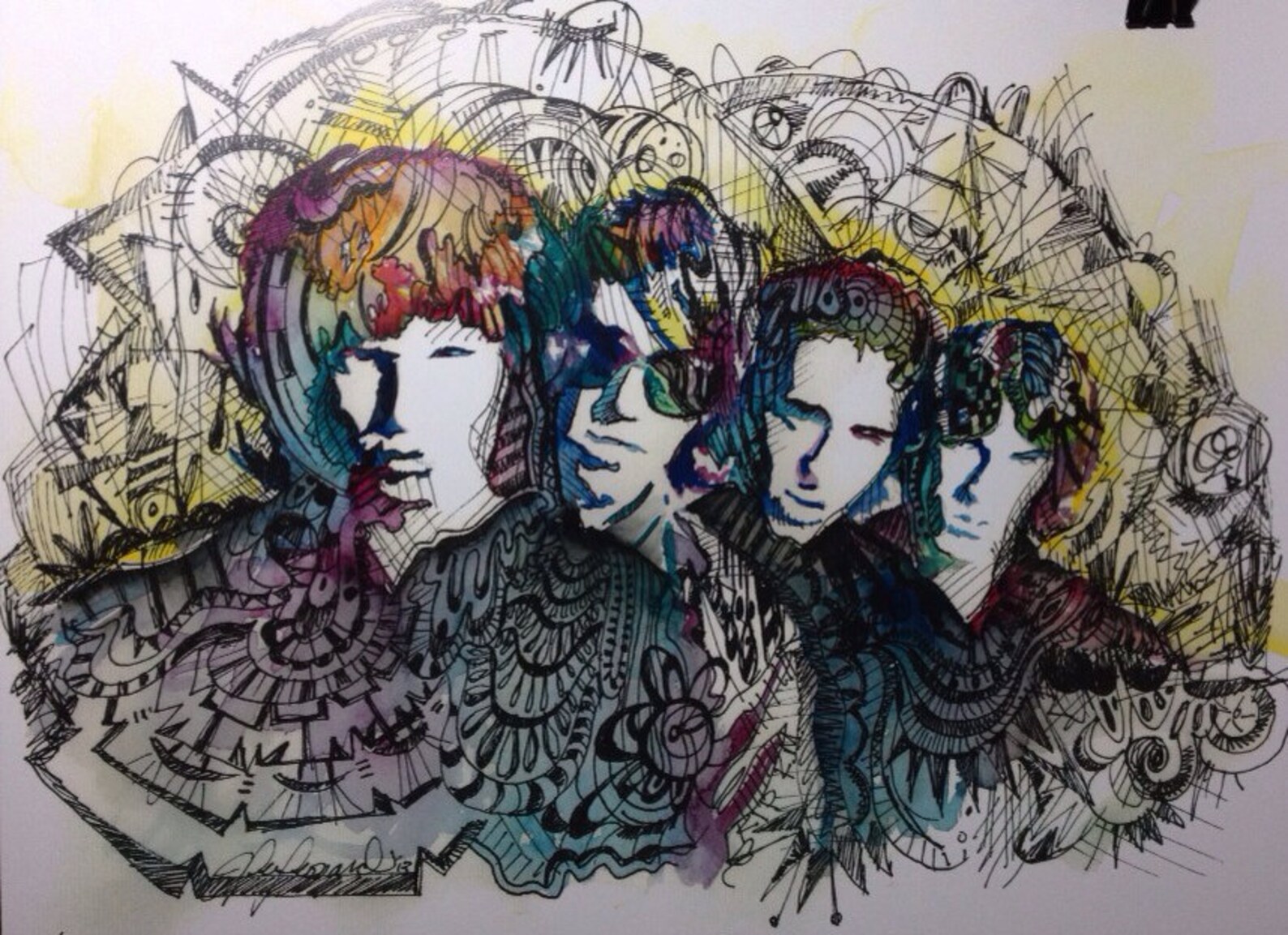 The Doors Doodle Fun Abstract Colorful Watercolor Print - Etsy