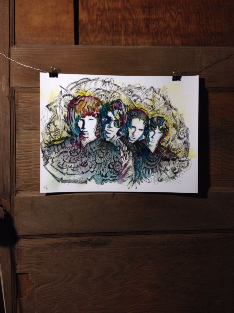 The Doors Doodle Fun Abstract Colorful Watercolor Print - Etsy