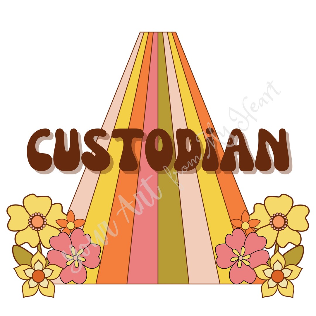 Custodian Print, SVG PNG DXF, Teacher Appreciation, File for Stickers ...