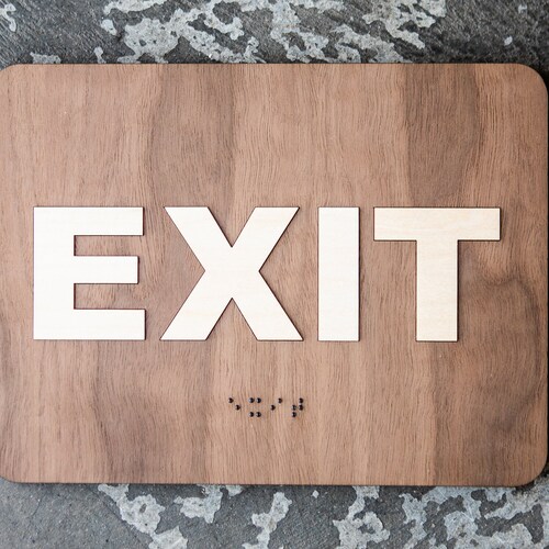 Wood Exit Office Sign Various Size & Finish Options - Etsy