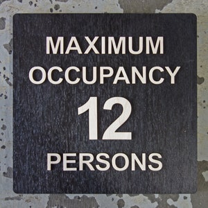 Modern Wood Maximum Occupancy Sign - 7" X 7" Size - ADA Braille ...
