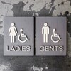 Recessed Wood Restroom Sign Set Modern Bathroom 6x9 Size 9 Wood ...