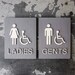 Recessed Wood Restroom Sign Set Modern Bathroom 6x9 Size 9 Wood ...