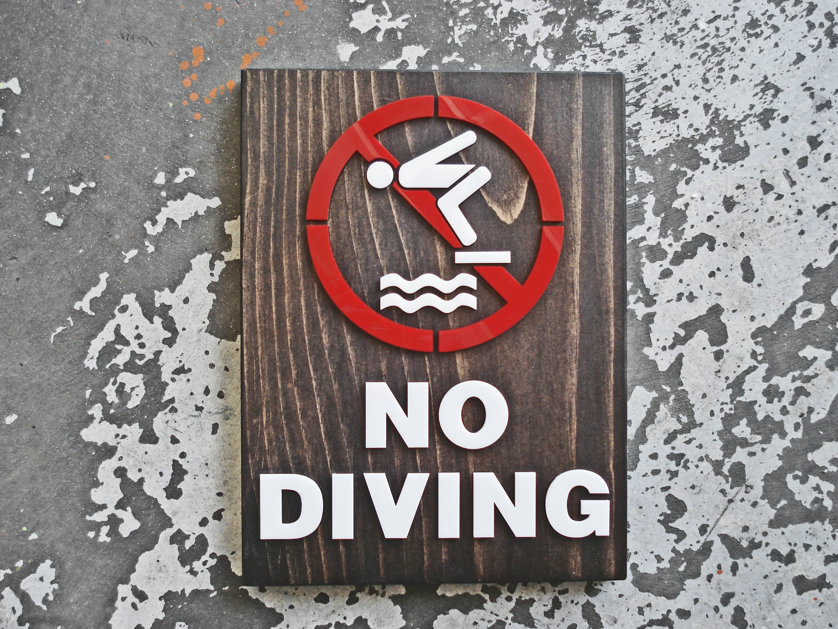 No Diving Swimming Pool Sign 9 x 12 Signage | Etsy
