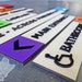 Colorful Wayfinding Directional Arrow Wood Signs - Custom Raised Text ...