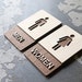 Recessed Wood Restroom Sign Set Modern Bathroom - Etsy