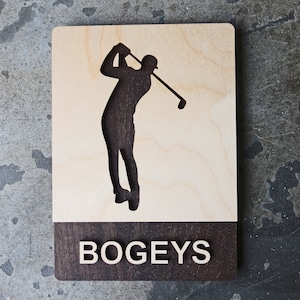 Super Unique - Golf Themed Restroom Sign Set - Bogeys & Birdies - 7x9 ...