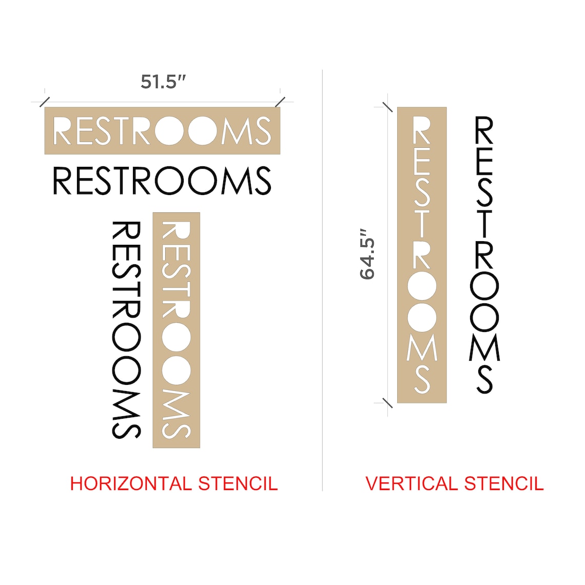 3D Restroom Sign Typography Letters 6 X 48 - Etsy