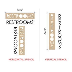 3D Restroom Sign Typography Letters - 6" X 48" - Modern Office Home ...