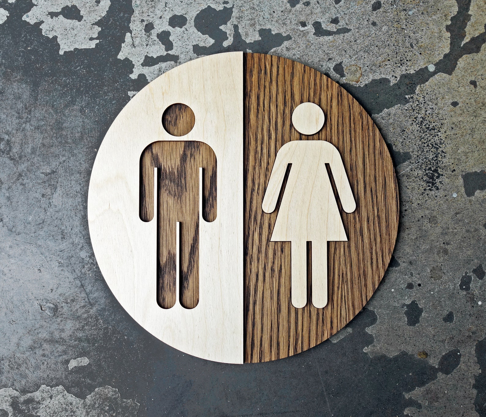 The ORIGINAL Half & Half Unisex Bathroom Sign Office - Etsy