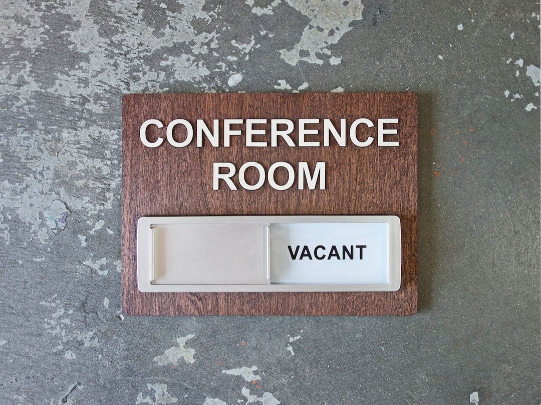Professional Wood Privacy Slider Signs - Conference Interview ...