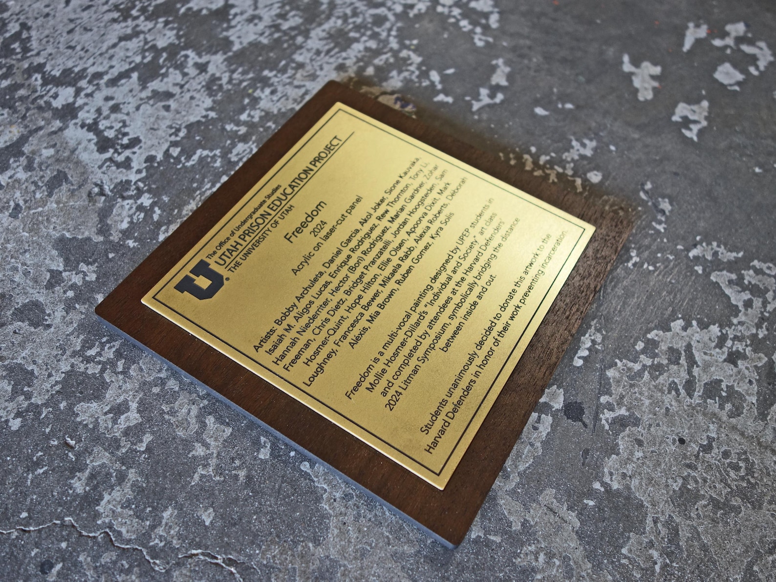 Solid Brass Award Art Plaque - Professional Museum Quality - 6"x6" Size ...
