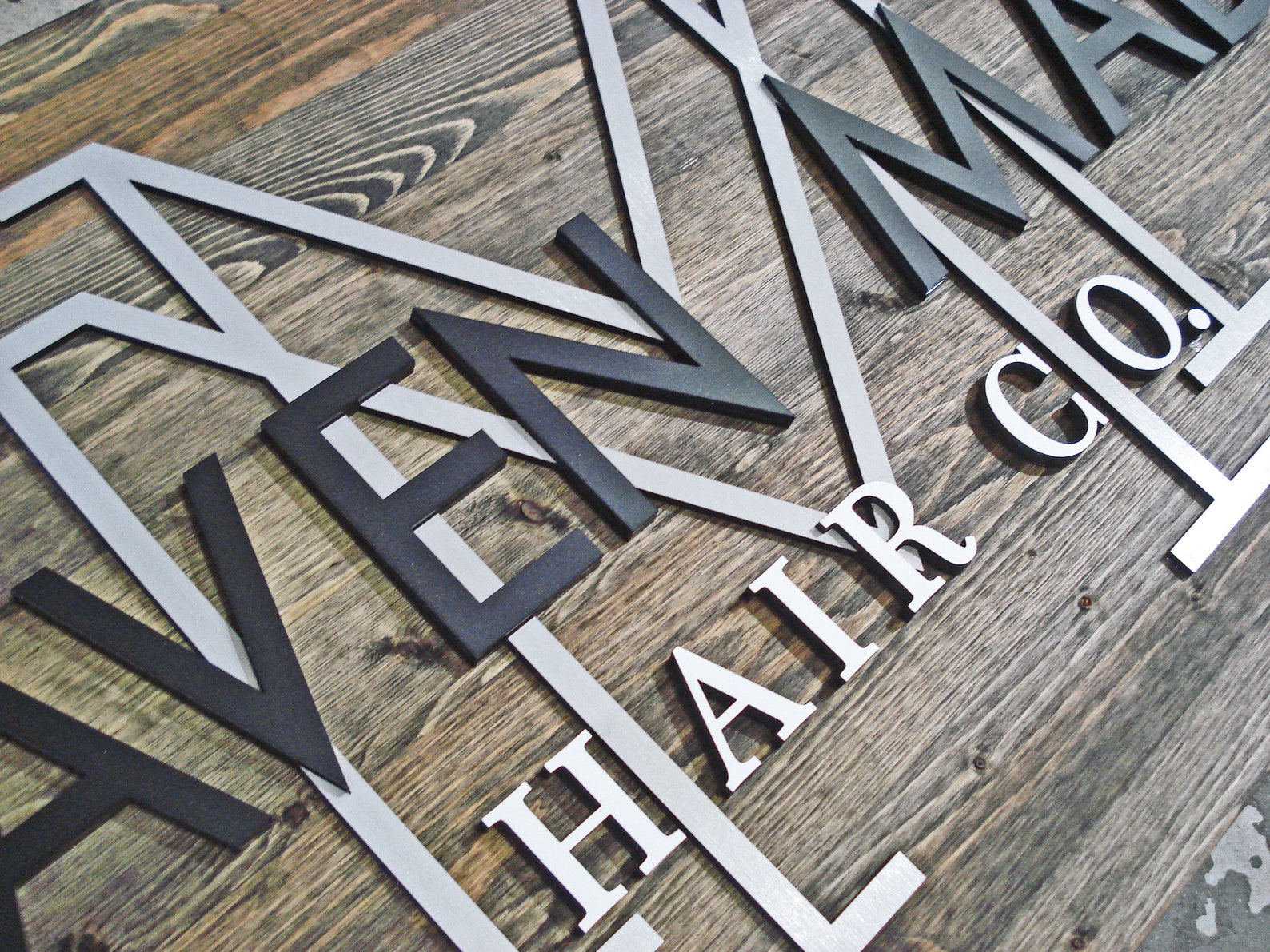 Large Custom Gray Wood Sign Hair Salon Spa Signage Real | Etsy