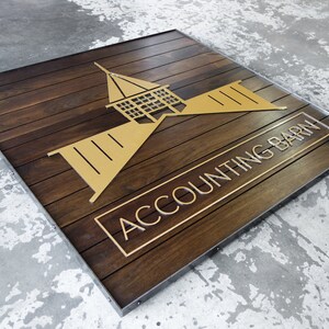 Solid Walnut Company Logo Sign - 36" X 36" - Interior & Exterior Wood ...