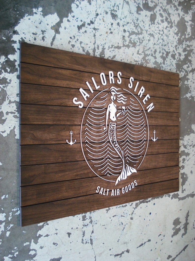 Large Dark Wood Professional Sign Affordable Marketing & - Etsy