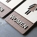 Recessed Wood Restroom Sign Set Modern Bathroom - Etsy