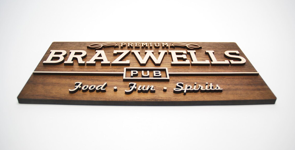 Dark Walnut Company Door Sign - 18" X 8" - Professional Office Look ...