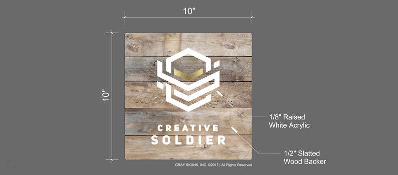 Custom Reclaimed Wood Logo Sign - 18" X 18" - Modern Advertising ...