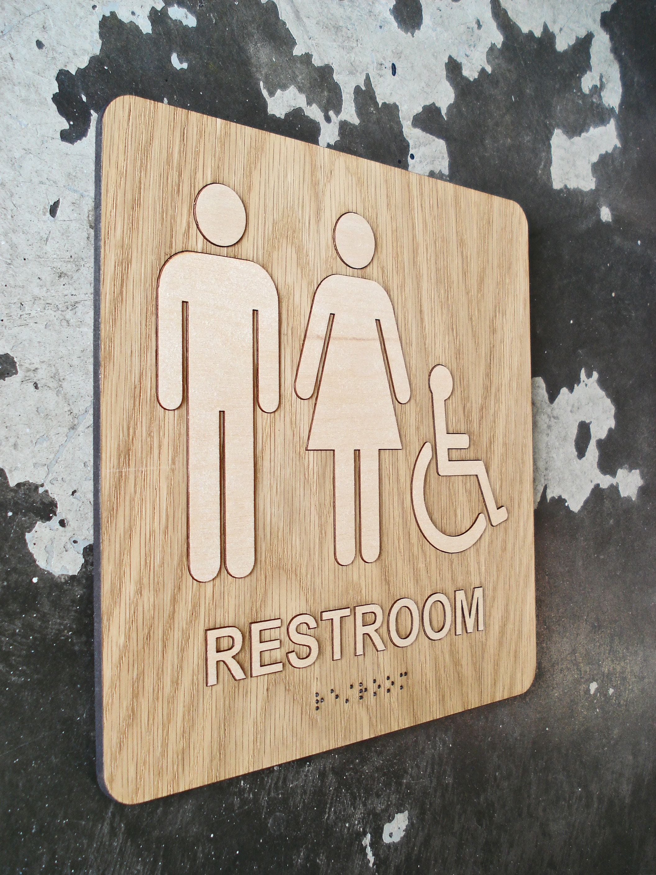 ADA Square Restroom Bathroom Sign Modern Signage - Etsy UK