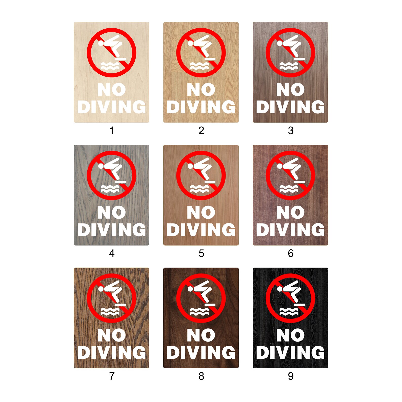 No Diving Swimming Pool Sign 9 X 12 Signage - Etsy