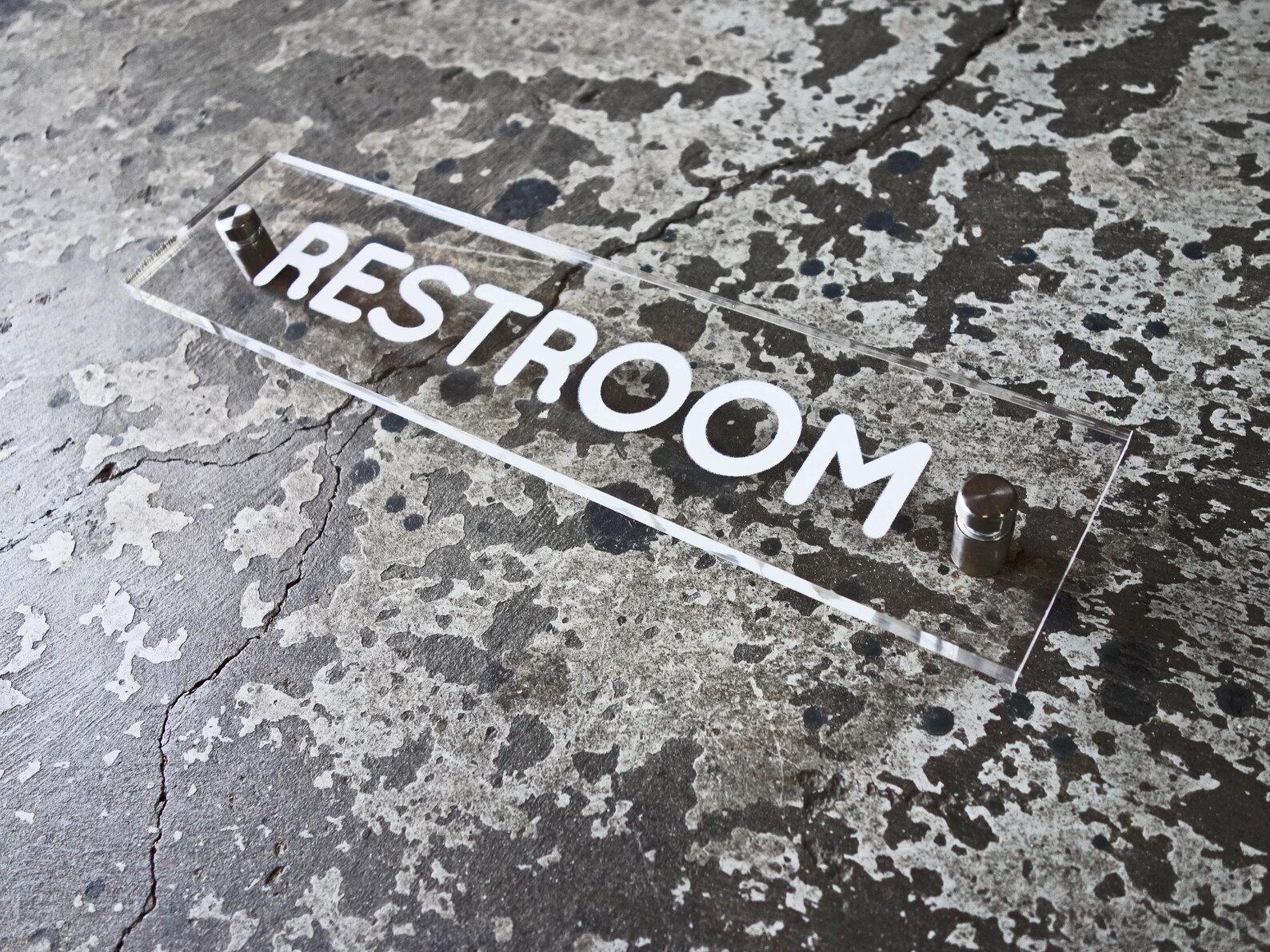 Clear Acrylic Floating Restroom Sign - High Quality Modern Minimalist ...