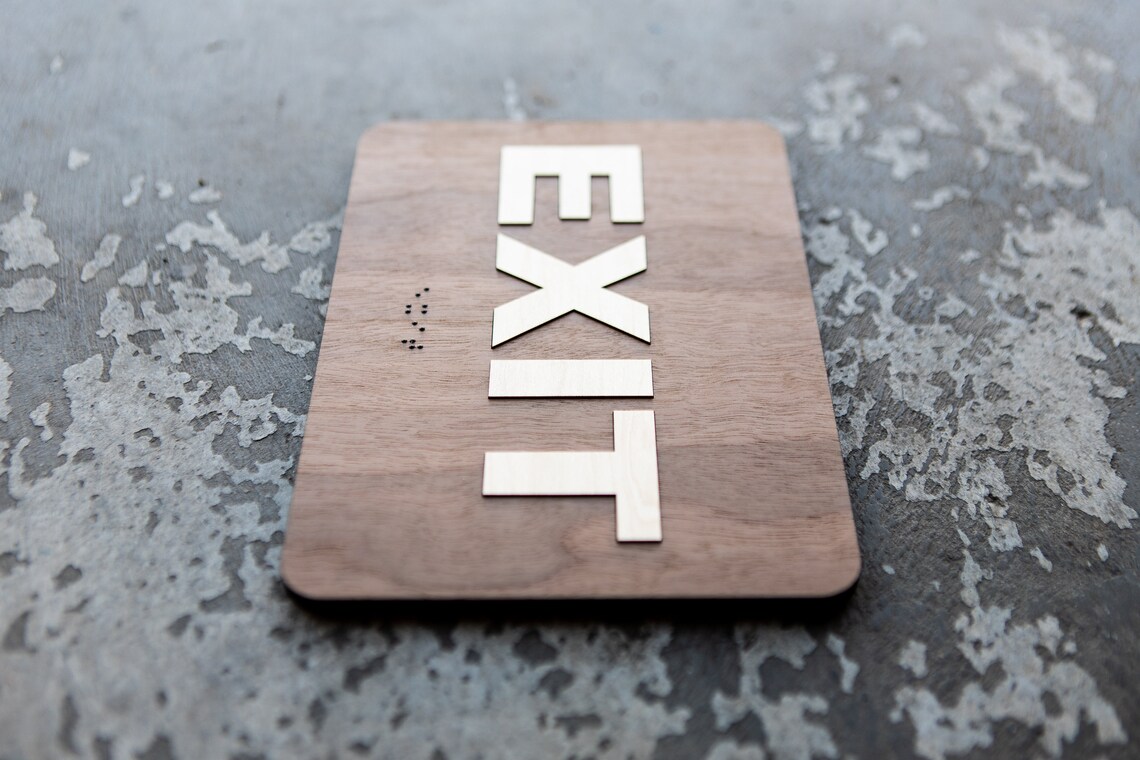 Wood Exit Office Sign Various Size & Finish Options - Etsy
