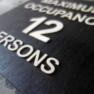 Modern Wood Maximum Occupancy Sign - 7" X 7" Size - ADA Braille ...