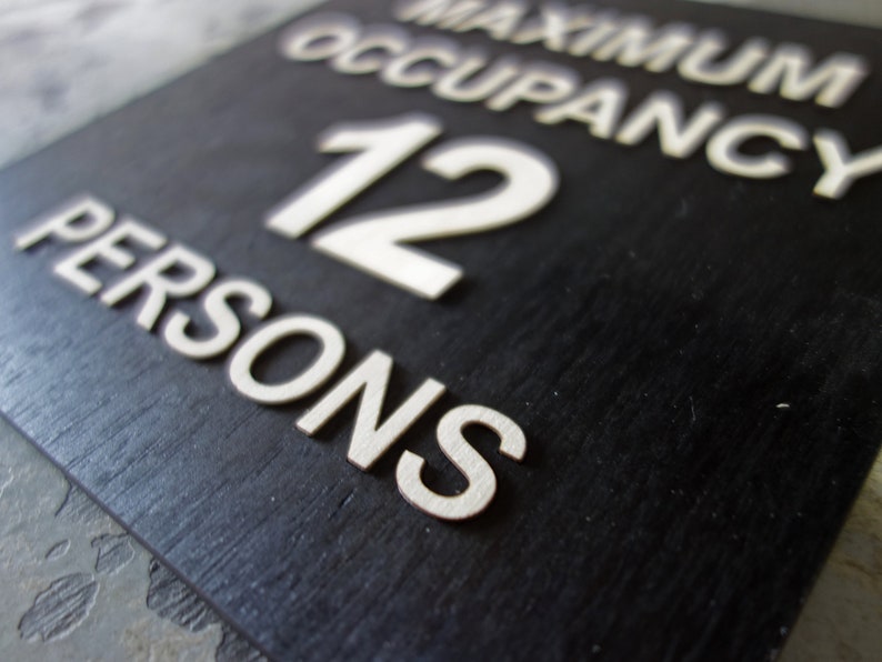 Modern Wood Maximum Occupancy Sign 7 X 7 Size - Etsy