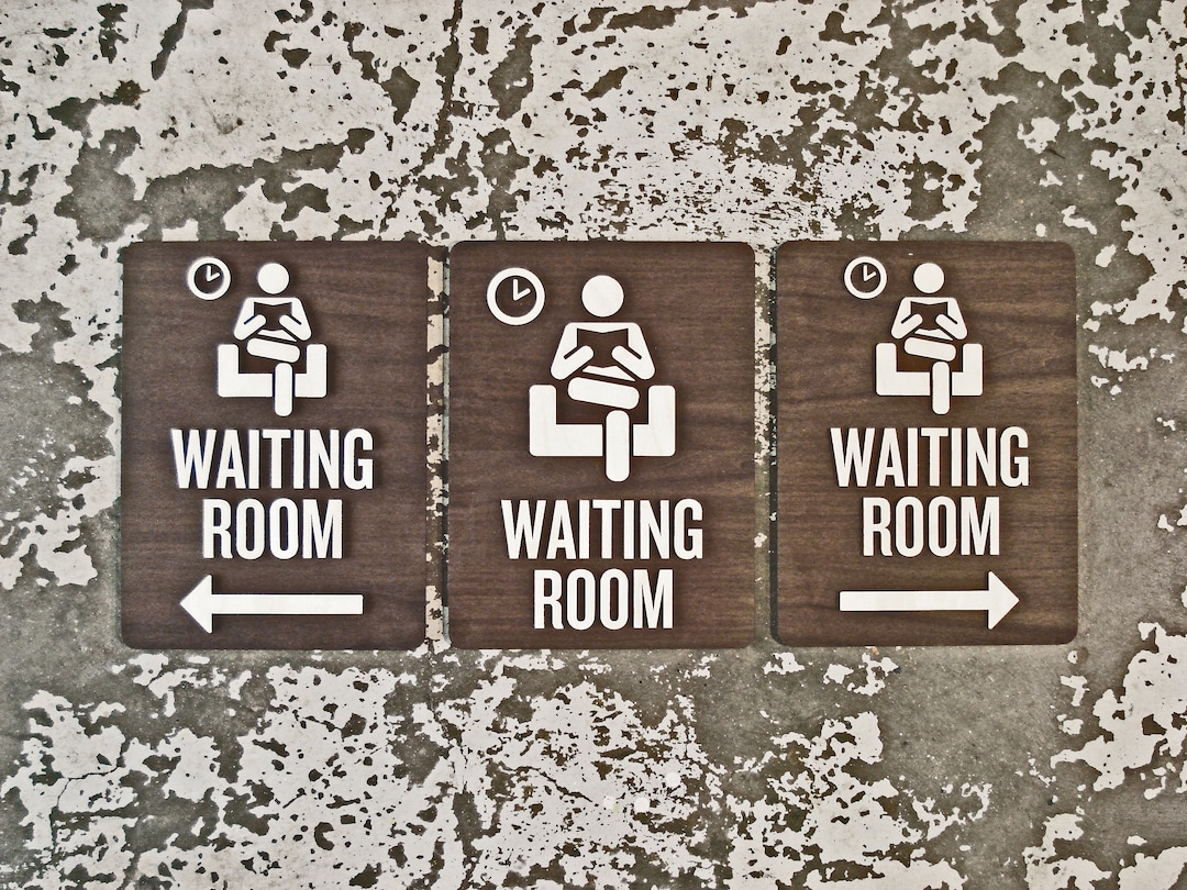 Waiting Room Doctor Office Sign - Directional Arrows - 9" X 12" Size ...